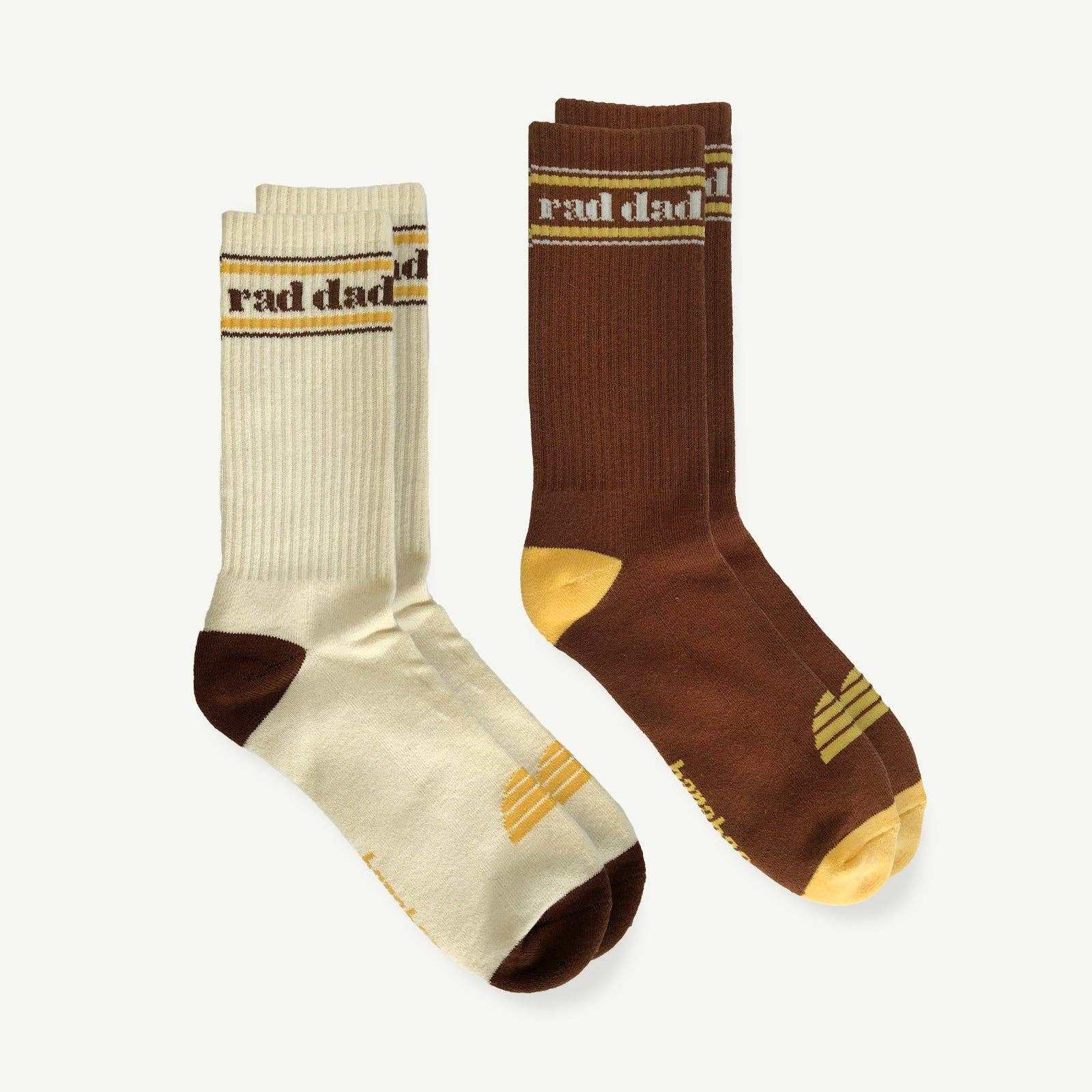 ‘Banabae’ Rad Dad Organic Cotton Crew Sock Pack - Mens Natural and Bro ...